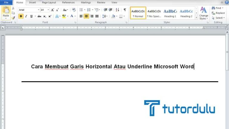 Cara Membuat Garis Horizontal atau Underline Microsoft Word Cara Membuat Garis Horizontal atau Underline Microsoft Word